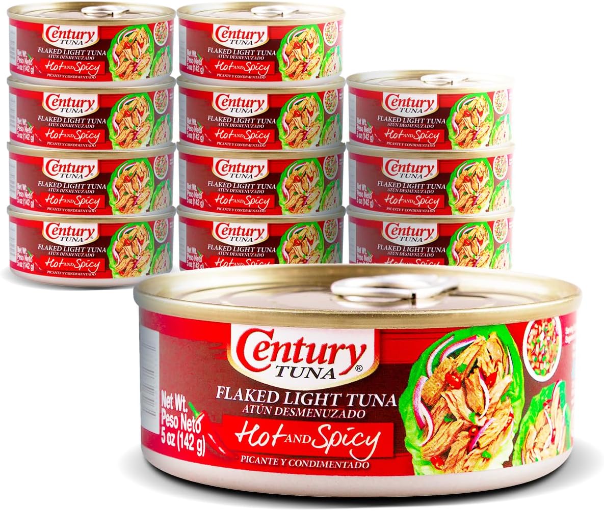 Amazon.com : Century Tuna Hot and Spicy, 4.9 Ounce (Pack of 12 ...