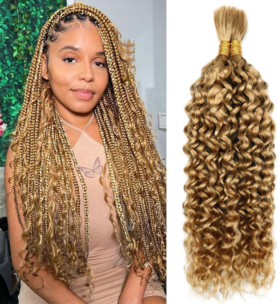 Amazon.com : Bulk Human Braiding Hair Virgin Human Hair Curly Braiding ...
