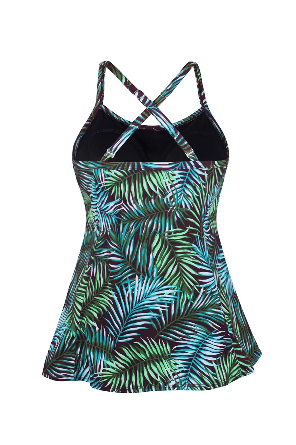 Snapklik.com : Womens Plus Size Flowy Swimsuit Crossback Tankini Top ...