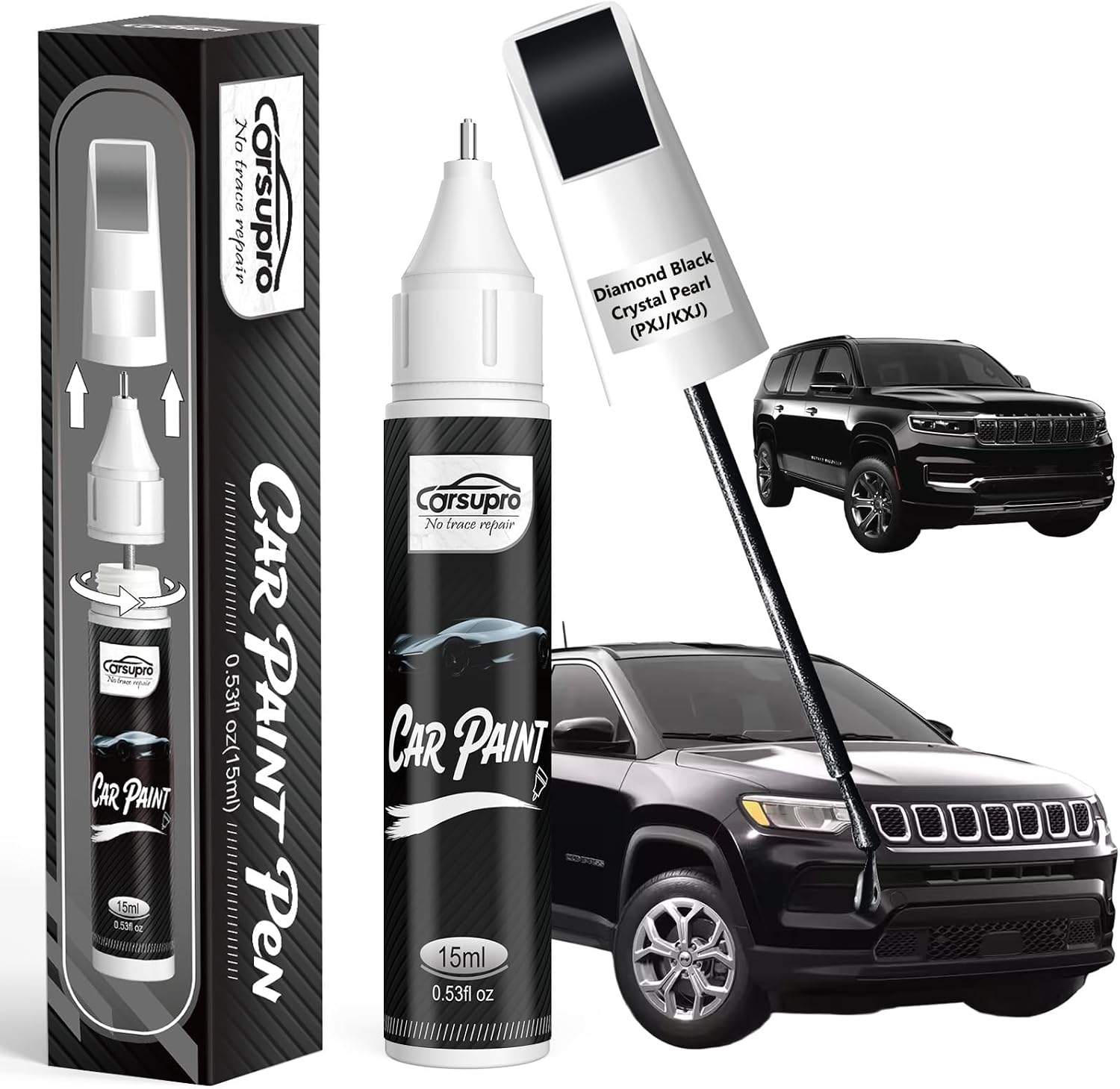 Amazon.com: Diamond Black Crystal Pearl(PXJ/KXJ) for Jeep Touch Up ...