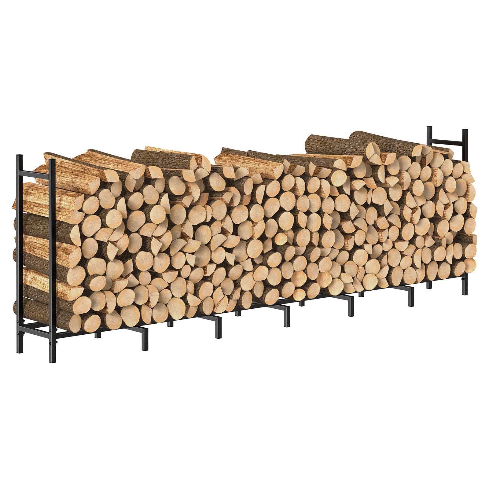 Buy NANANARDOSO 8ft Outdoor Firewood Rack Holder for Fireplace Wood ...