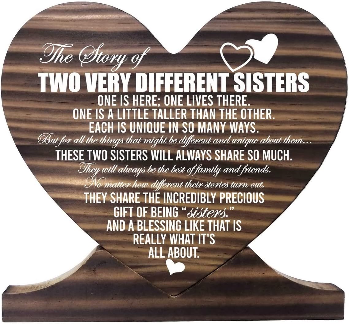 Amazon.com: Sister Gift Printed Wood Plaque, Gift Wood Plaque Heart ...