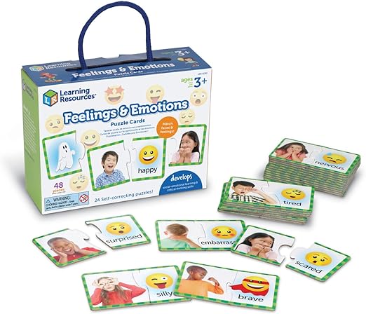 Amazon.com: Learning Resources Feelings & Emotions Puzzle Cards, Social ...
