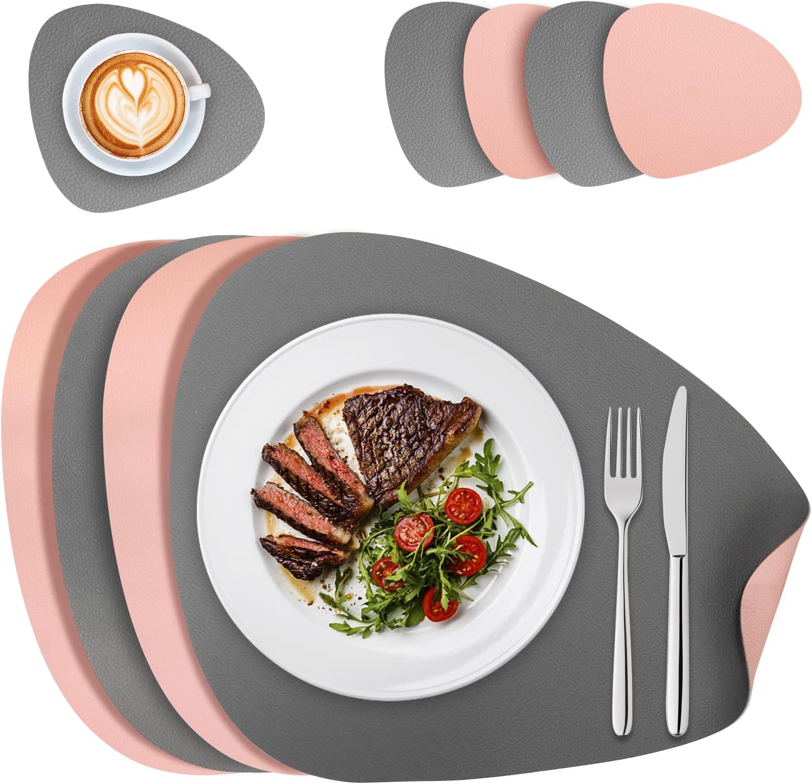 THATSRAD 6er set Tischsets mit Untersetzer Abwaschbar Tisch Setzer Set ...