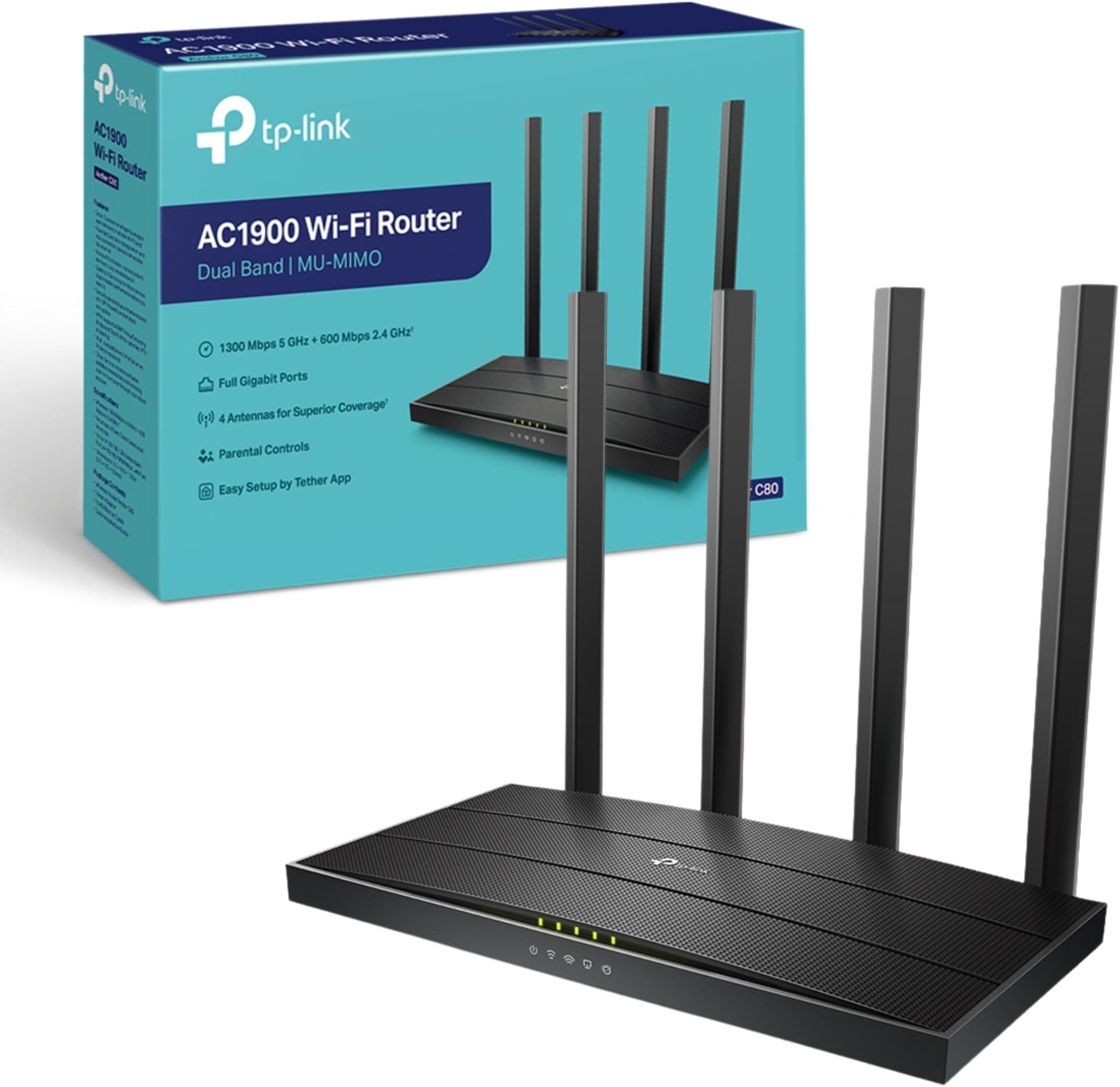 TP-Link Archer C80 AC1900 MU-MIMO Dual Band Wireless Gaming Router, Wi ...