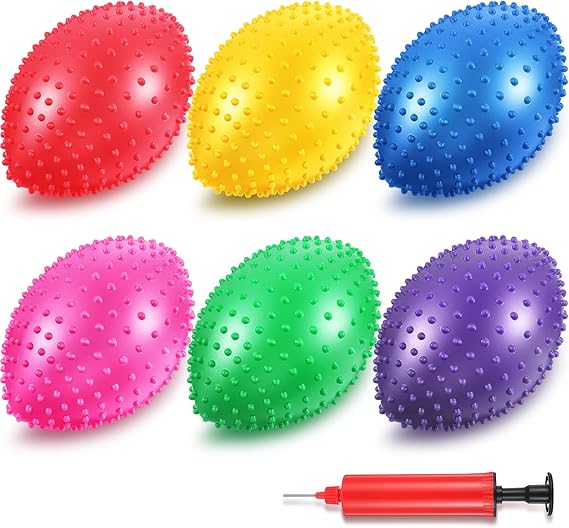 Amazon.com: Junkin 6 Pack 10'' Knobby Ball Spiky Ball Spiky Football ...