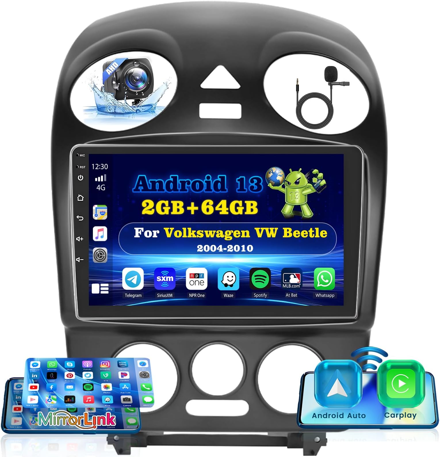 Amazon.com: [2GB+64GB] Car Radio for Volkswagen VW Beetle 2004-2010, 9 ...