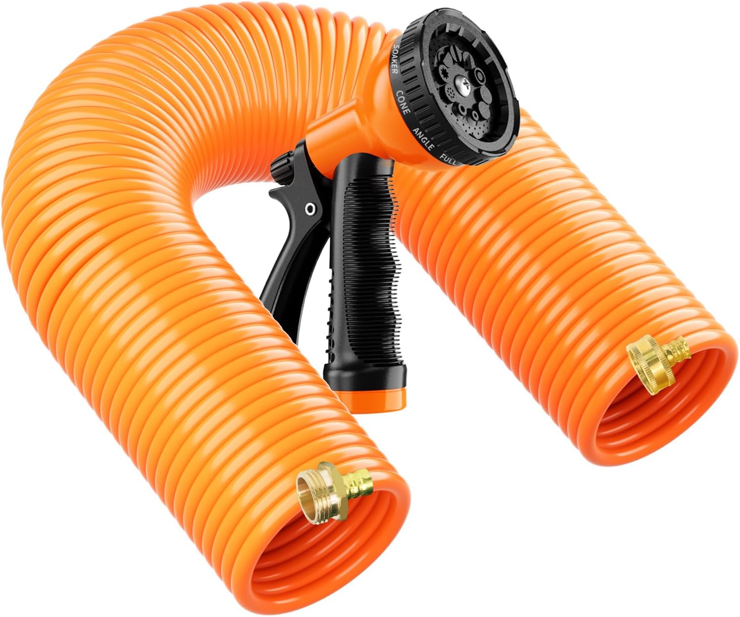 Amazon.com: Besiter Coil Hose 50ft,EVA Recoil Garden Hose Brass ...