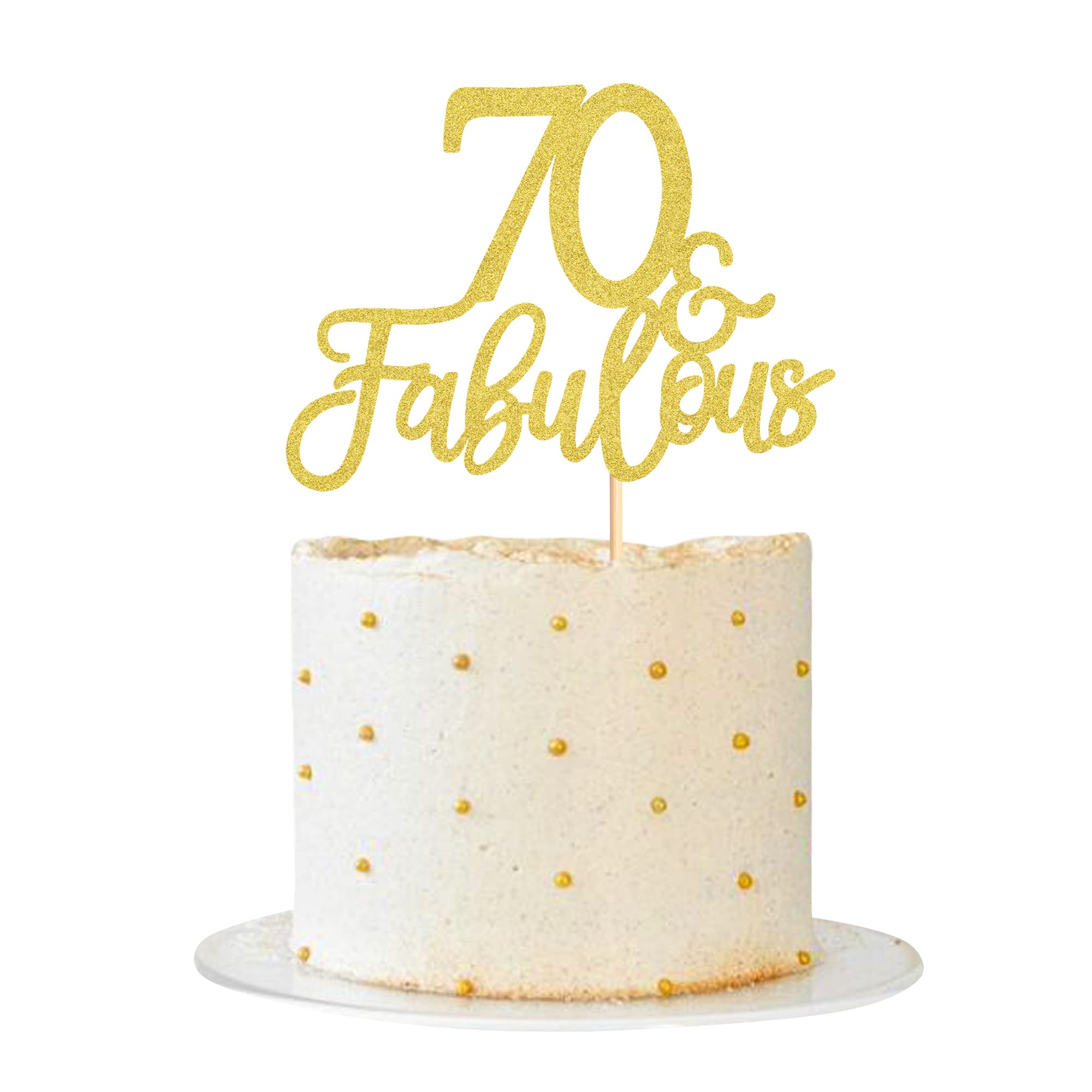 Blumomon 3 Pack 70 & Fabulous Cake Topper Gold Glitter Cheers to Happy ...