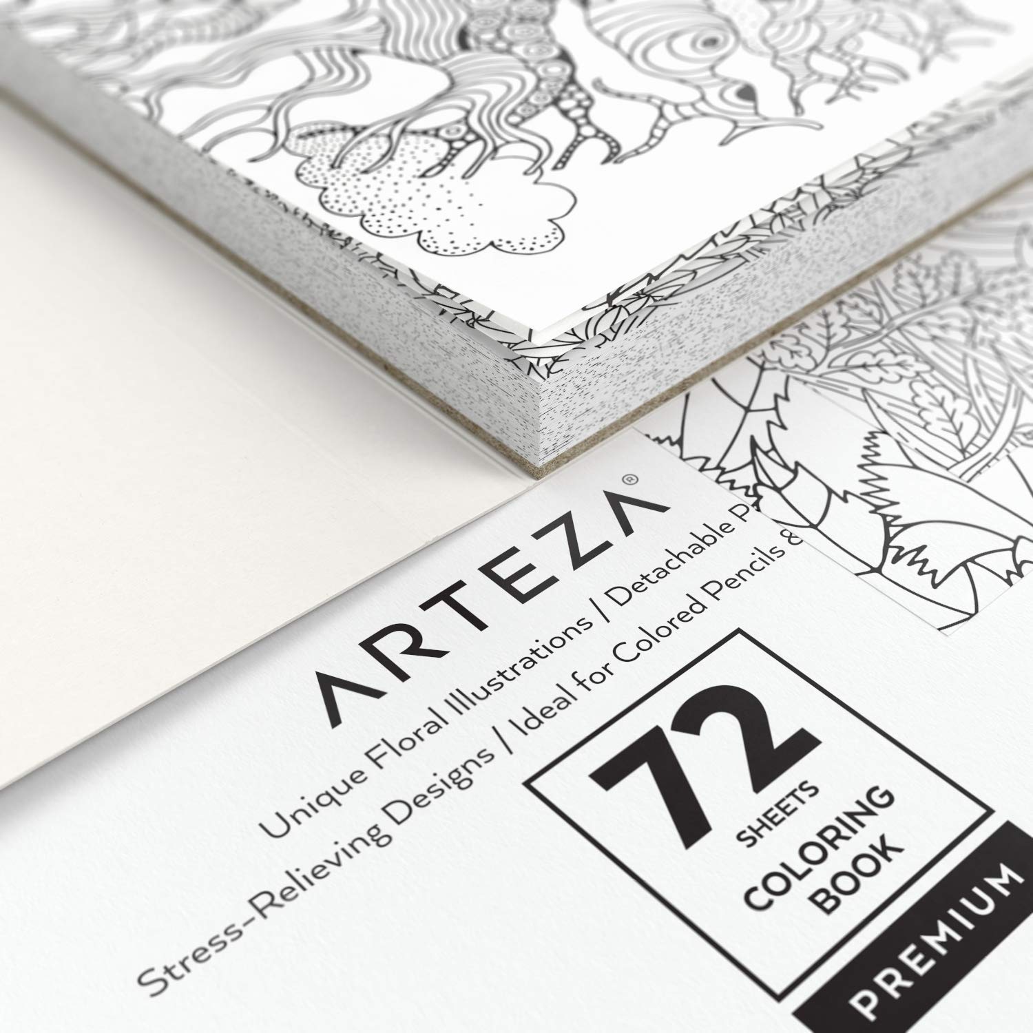 Snapklik.com : Adult Coloring Book, Floral Designs, 72 Sheets, 64x64 ...