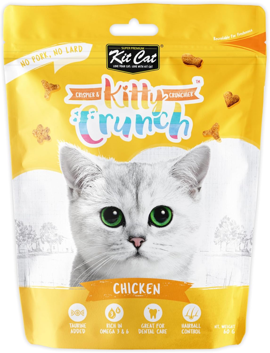 Kit Cat Kitty Crunch Chicken Treat 60 g : Amazon.com.au: Pet Supplies