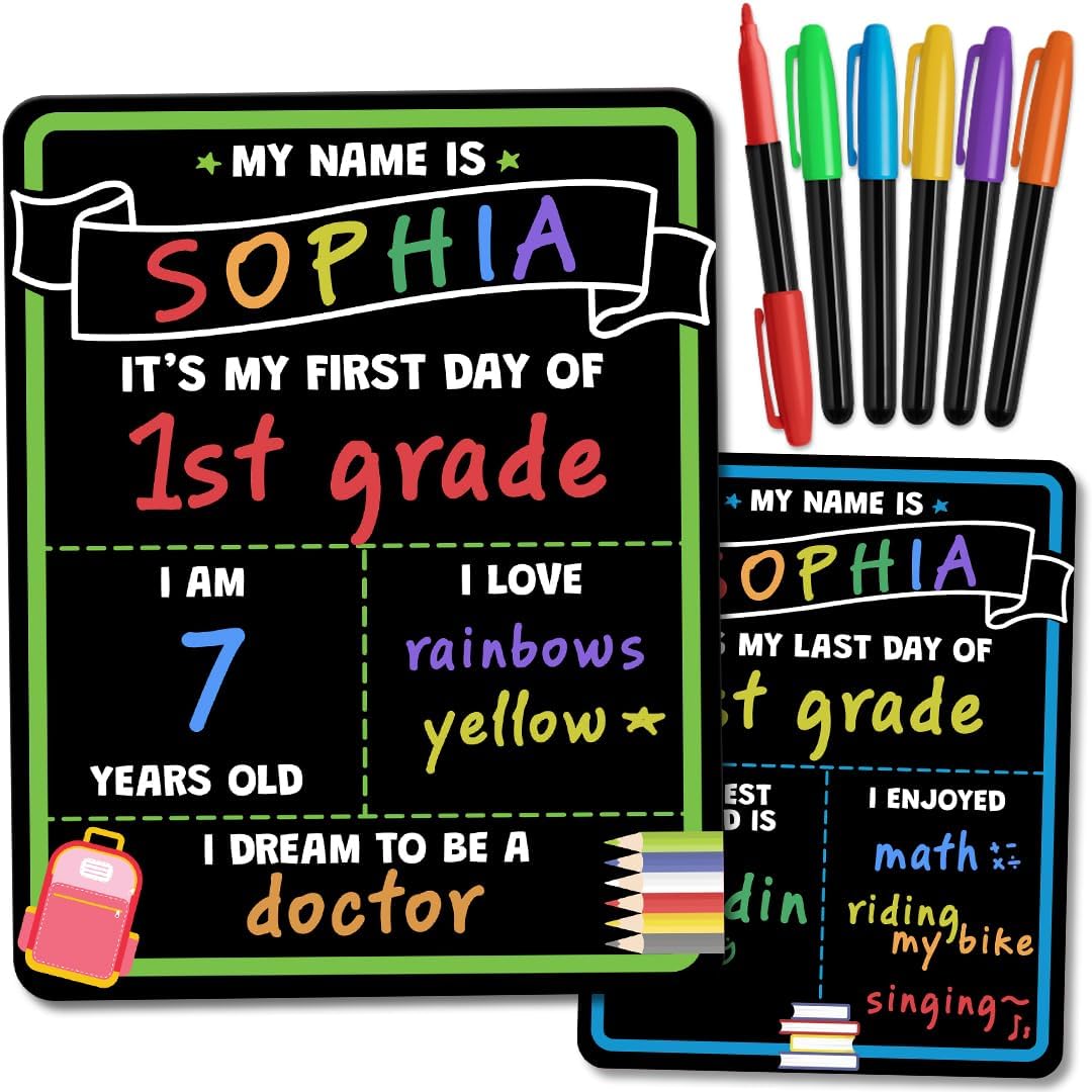 Amazon.com : First & Last Day of School Board - 14 x 12 Inch ...
