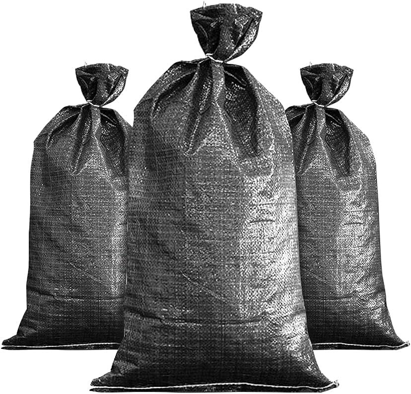 FAMI Empty Black Sandbags with Ties 16" x 25" - Woven Polypropylene ...