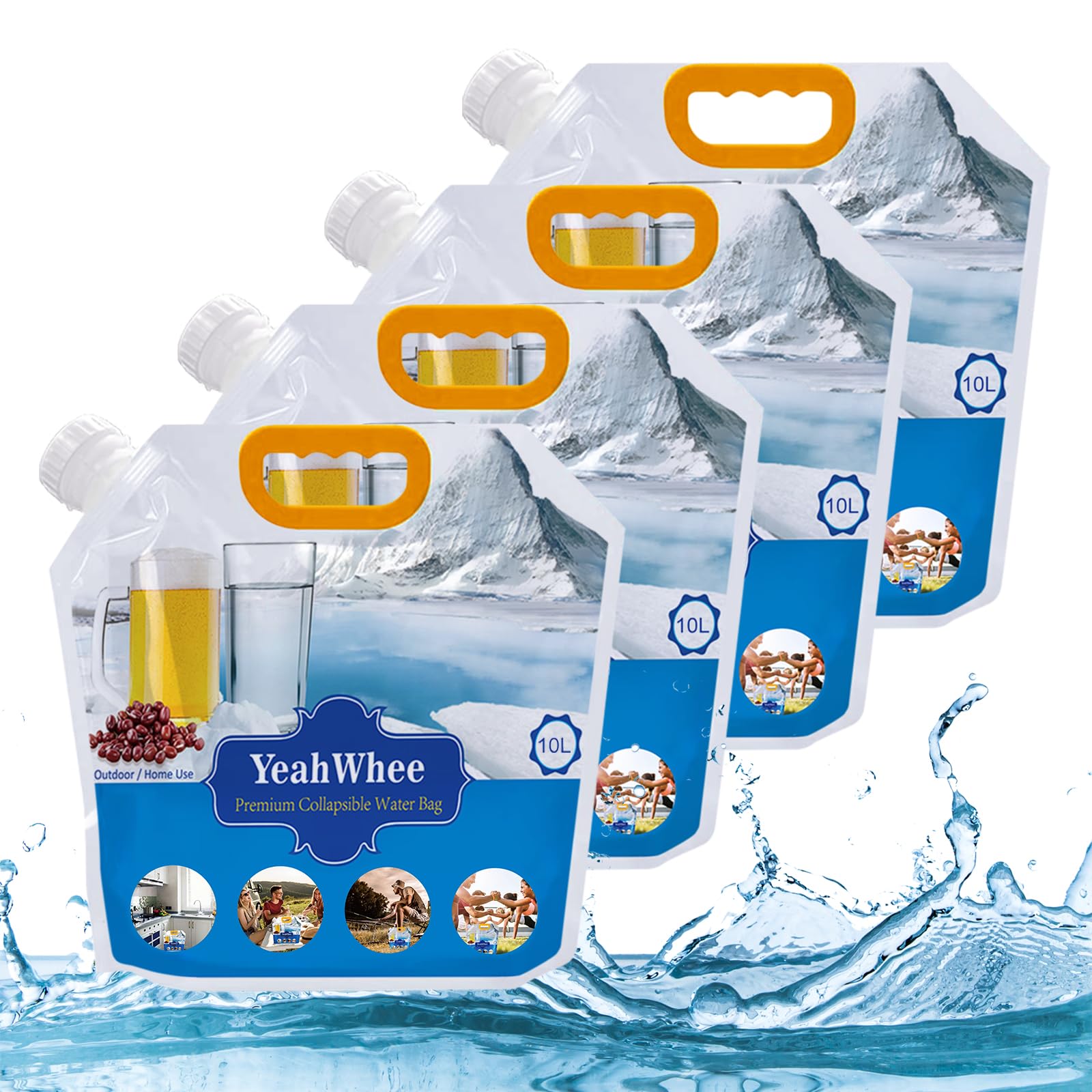 Amazon.com: Collapsible Water Storage Bag, 4Pack 2.6 Galloon Water ...