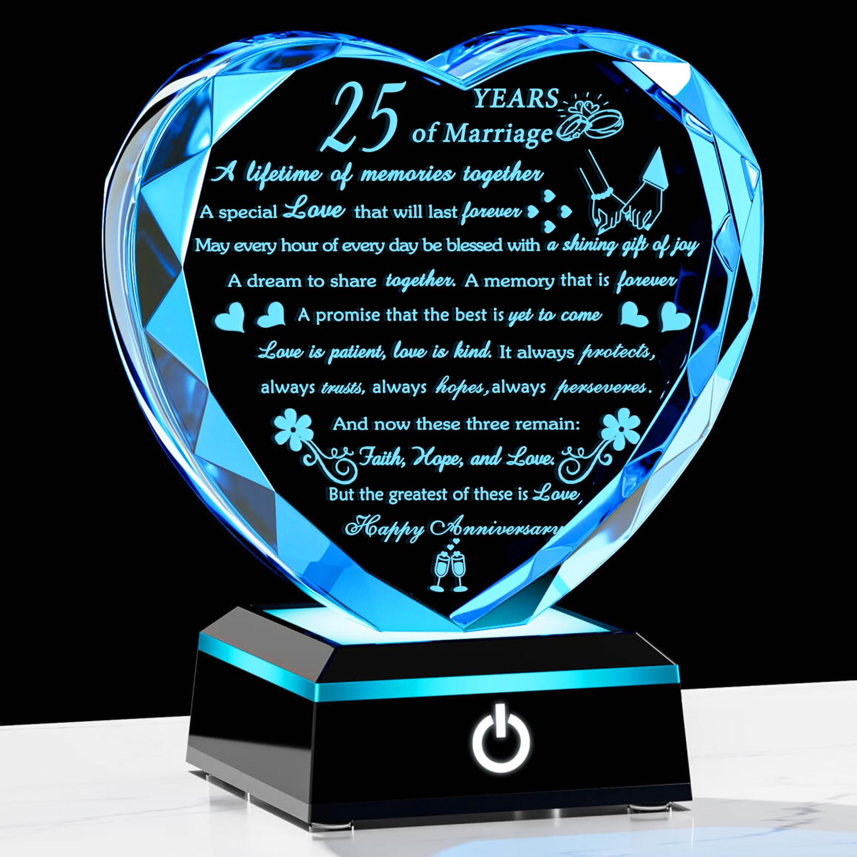 Amazon.com: 25th Wedding Anniversary Crystal Gifts for Couples Parents ...