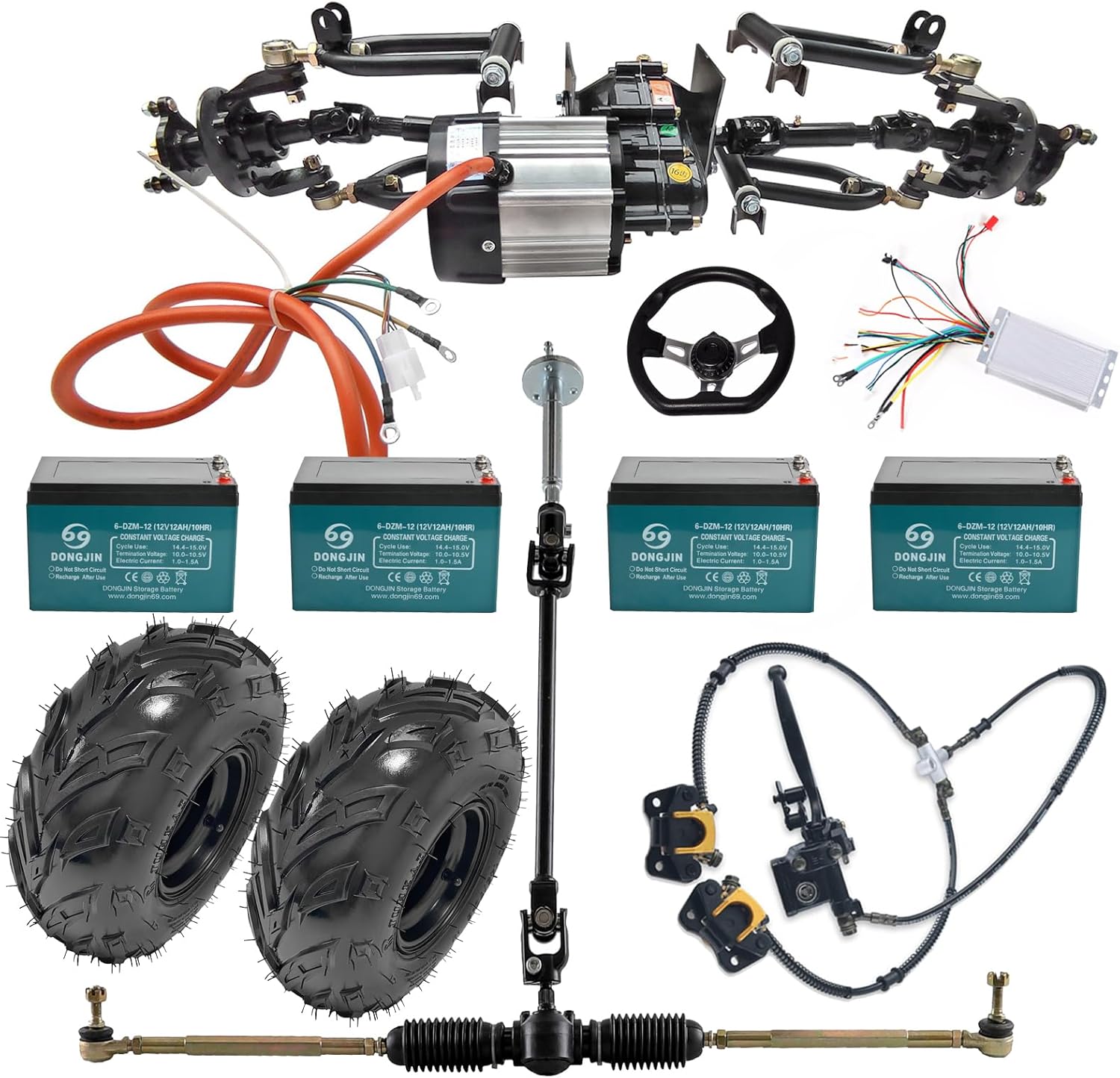 Complete Front End Go Kart Assembly Kit, 4 Wheel Drive Axle, Front ...