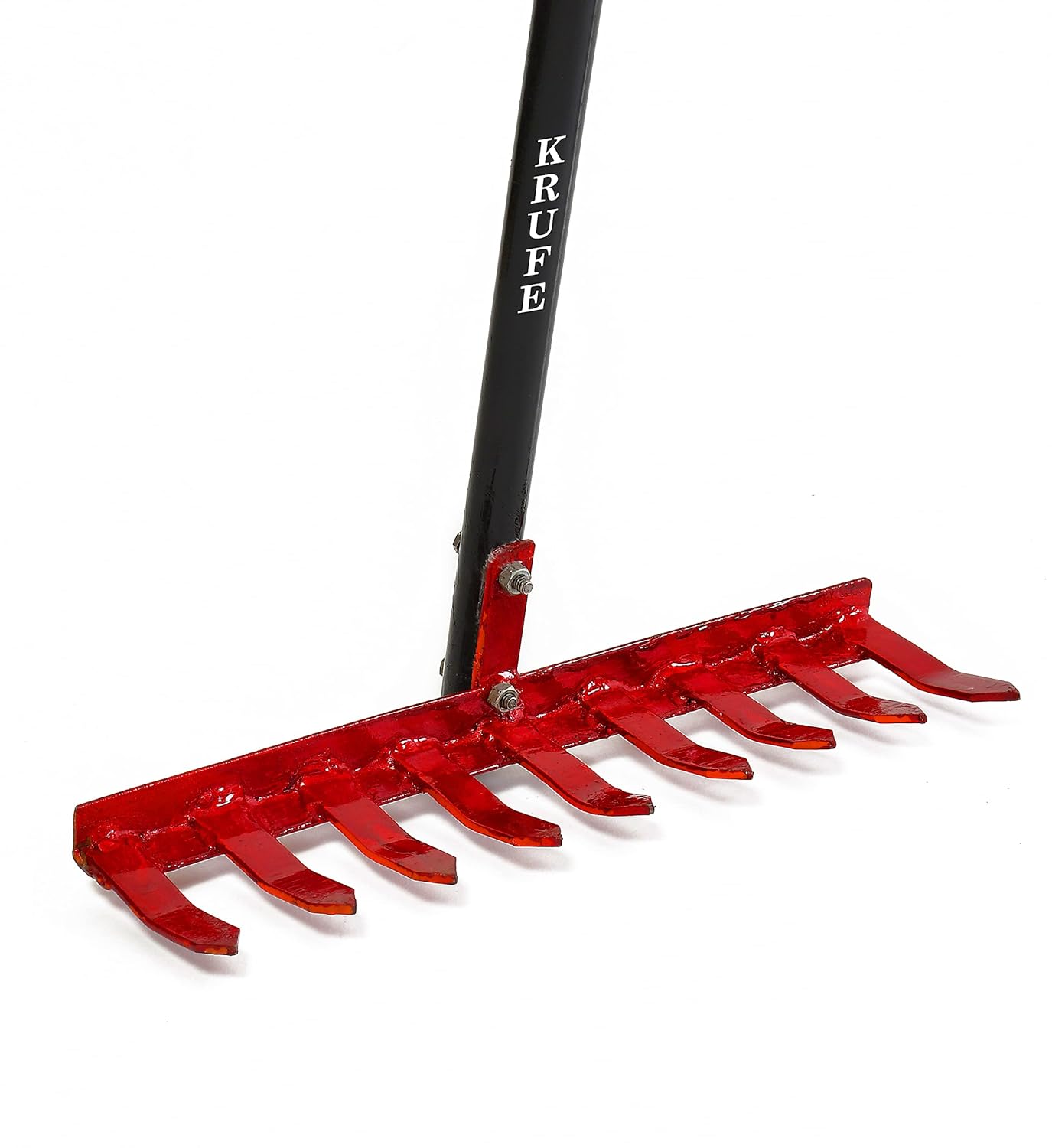 KRUFE Heavy-Duty Garden Rake with 9 Curved Steel Tines – Sturdy Metal ...