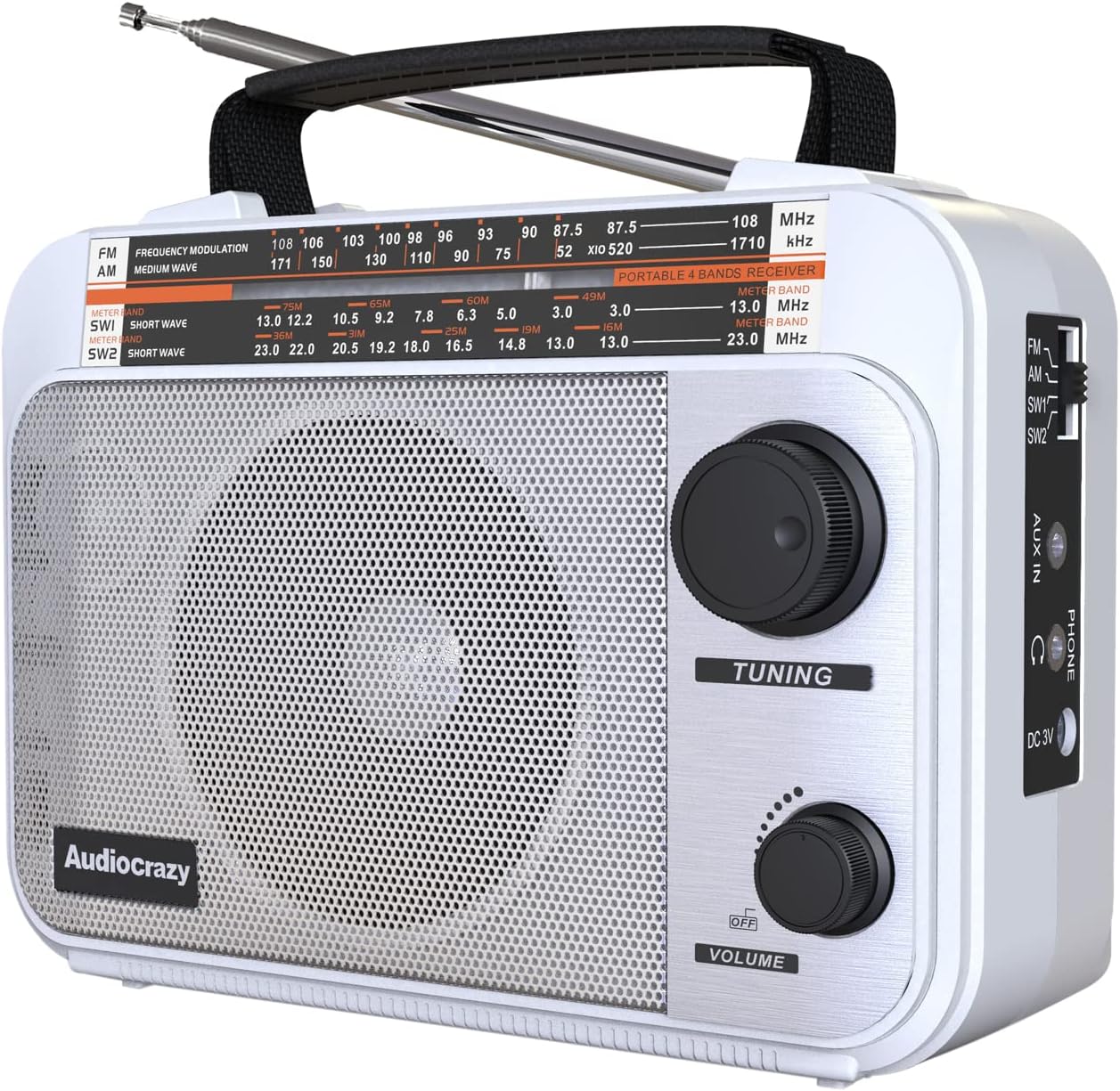 Amazon.com: AM FM Portable Radio Battery Operated Radio by 4X D Cell ...