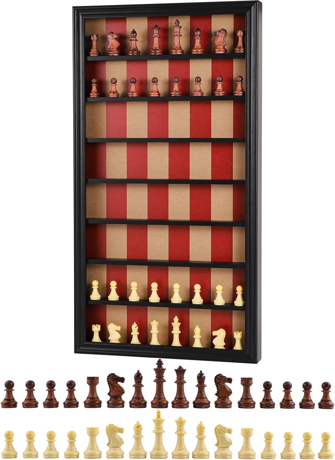 Amazon.com: Giant Wall Mounted Board Game Wooden Chess Game Set with A ...