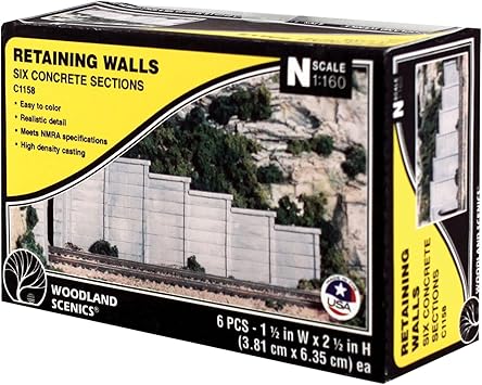 Amazon.com: Concrete N Scale Retaining Walls Woodland Scenics : Arts ...