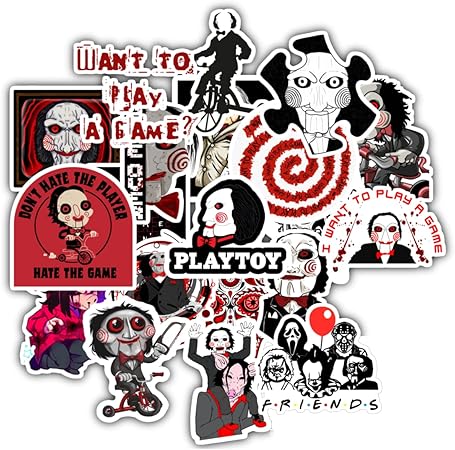 Amazon.com: 20 Pcs Stickers Packs Movie Colorful of Decal Saws Vinyl ...