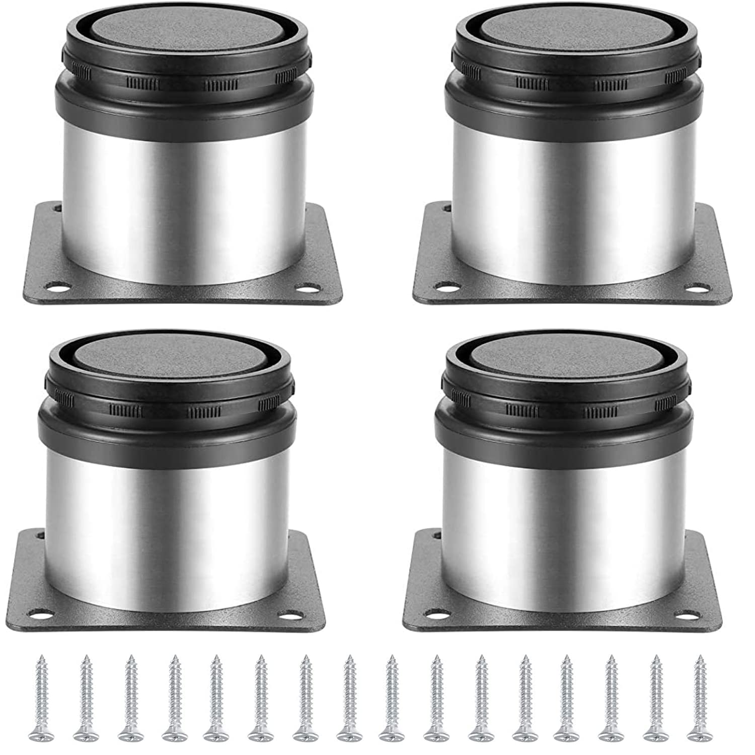 Furniture Cabinet Round Metal Legs, 4 Pcs Adjustable Stainless Steel ...