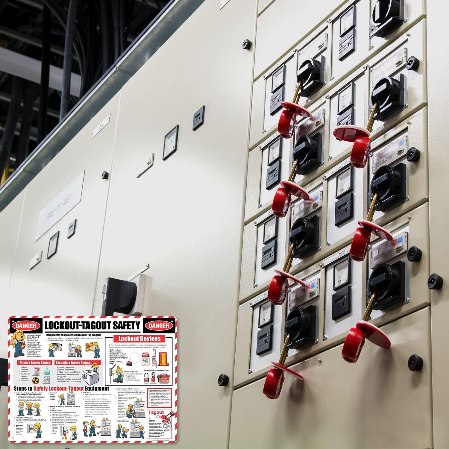 SmartSign 18 x 24 inch Lockout/Tagout Overview Safety Poster “Danger ...