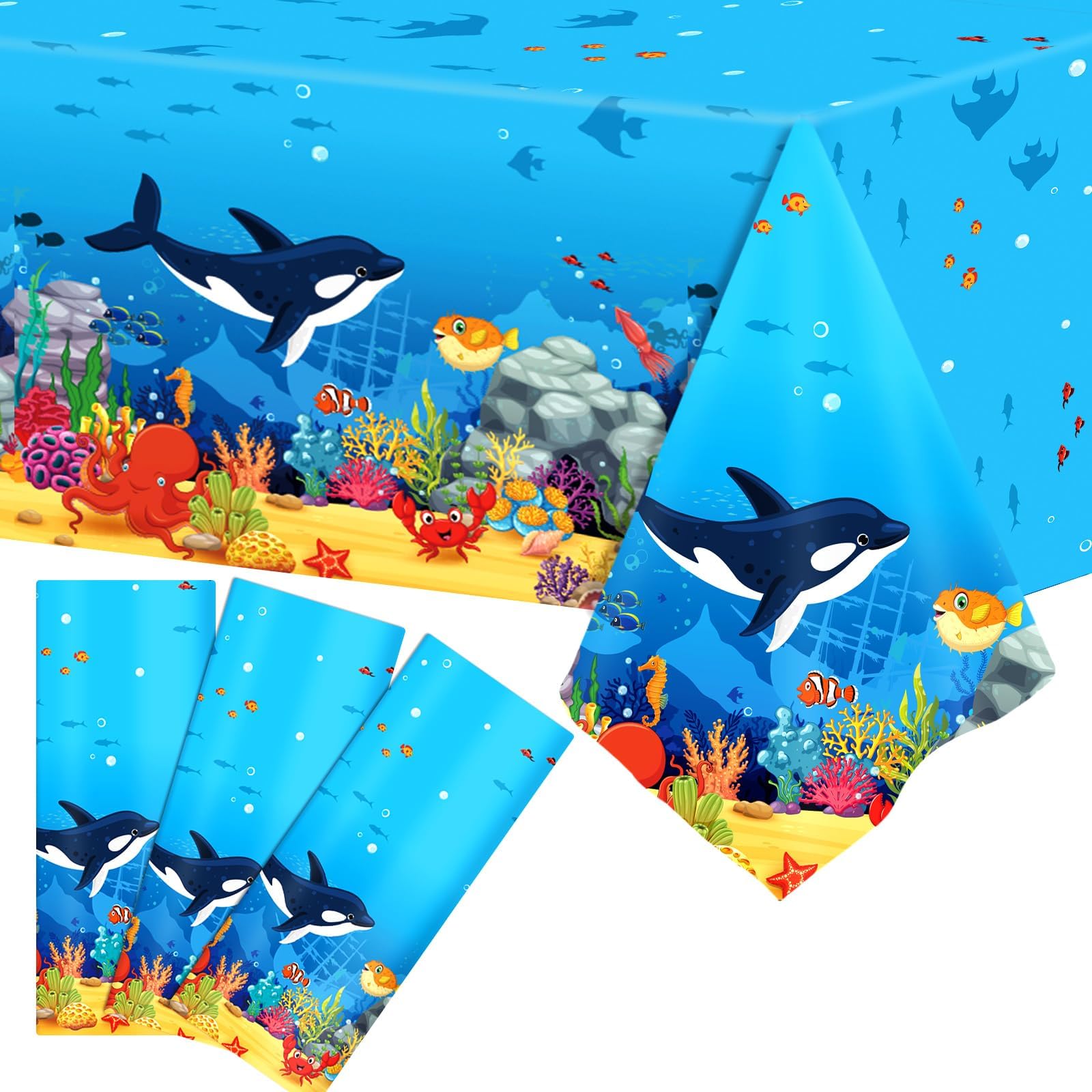 Amazon.com: Fun Express Under The Sea Ocean Tablecloth Roll (100 feet ...