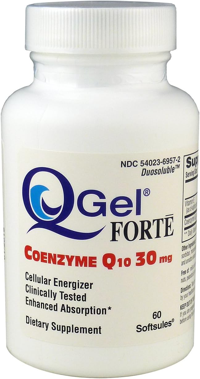 Amazon.com: Q-Gel® Forte (30mg Hydrosoluble™ CoQ10 / 60 Soft gels ...