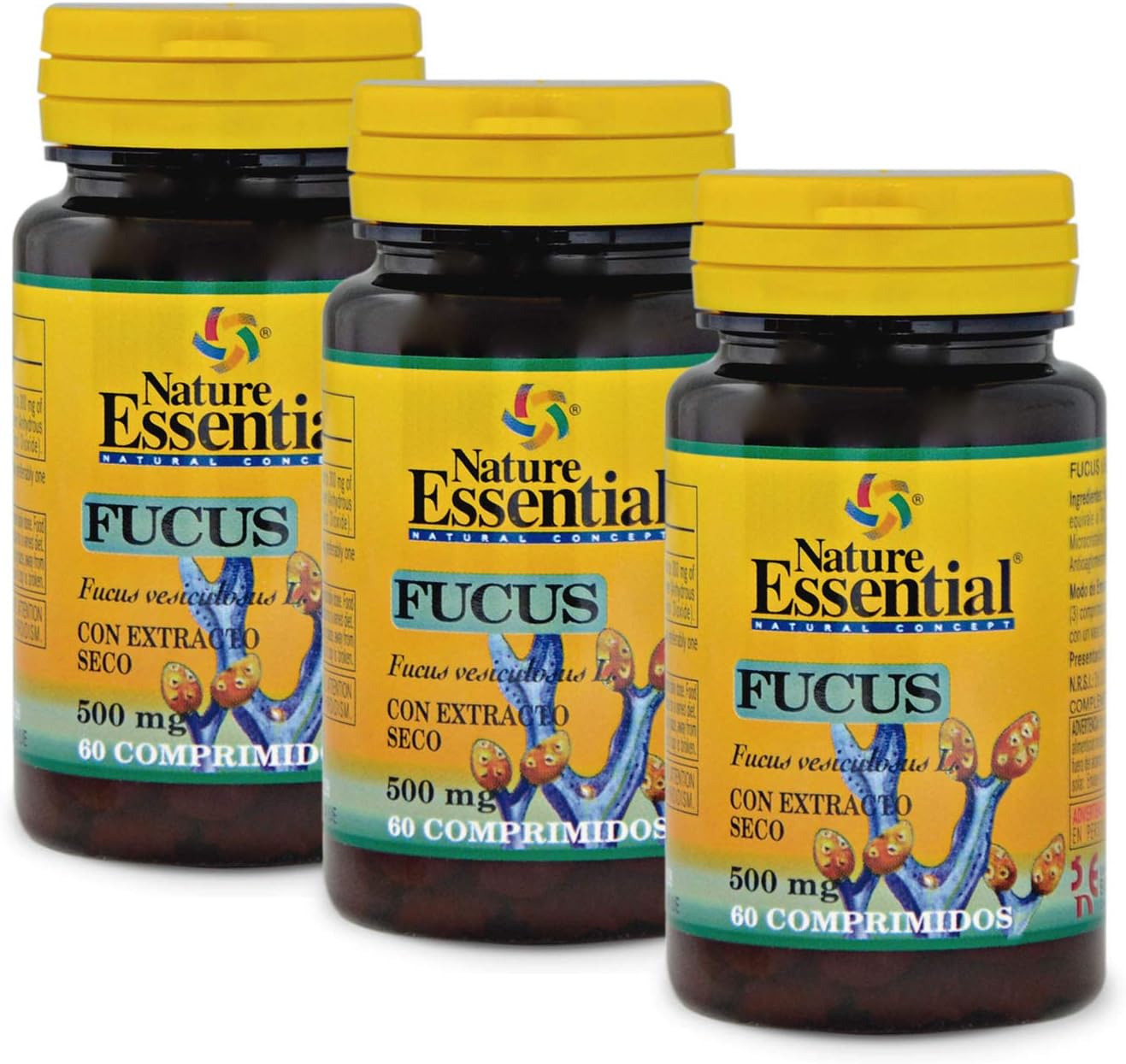 Nature Essential | Fucus 500 mg | Pack 3 Unidades | 60 Comprimidos ...
