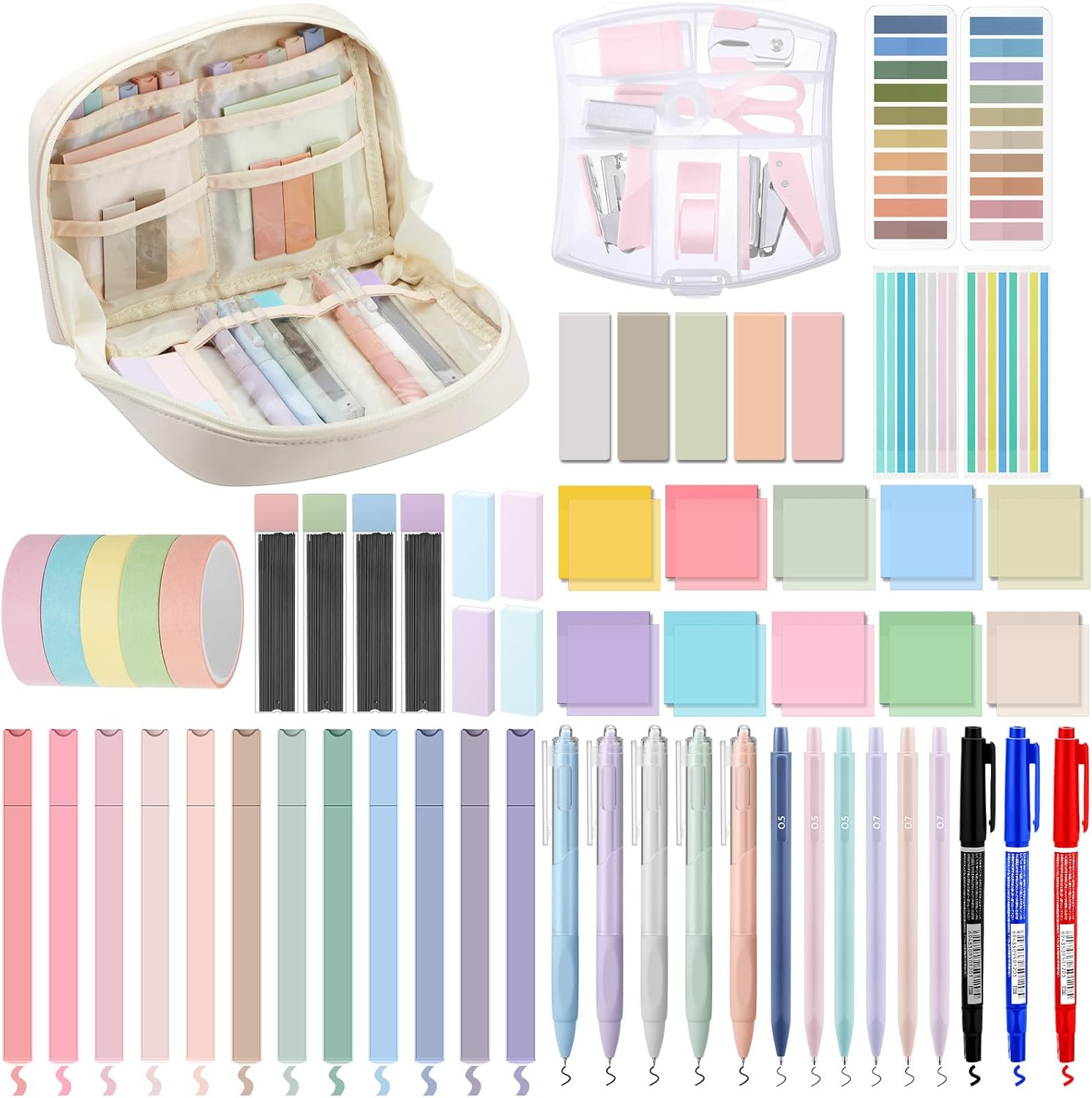Amazon.com : Sinload 60 Pcs Aesthetic Book Annotation Kit Pencil Case ...