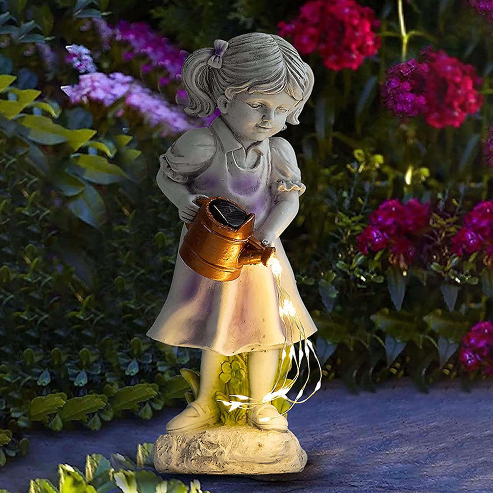 Solar Garden Statue Girl