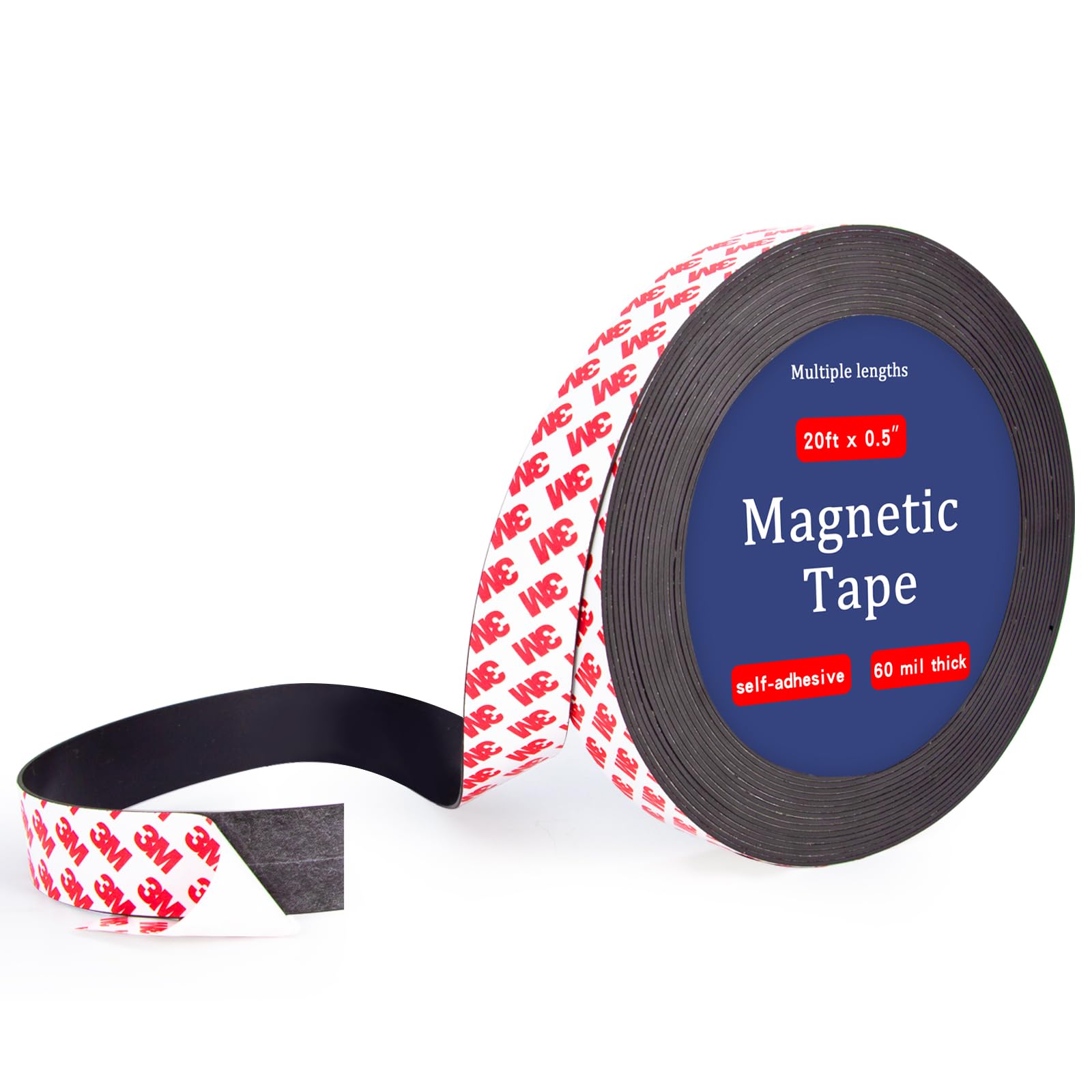 Amazon.com : Towjug 20 Feet Magnetic Tape Strip Roll with 3M Self ...