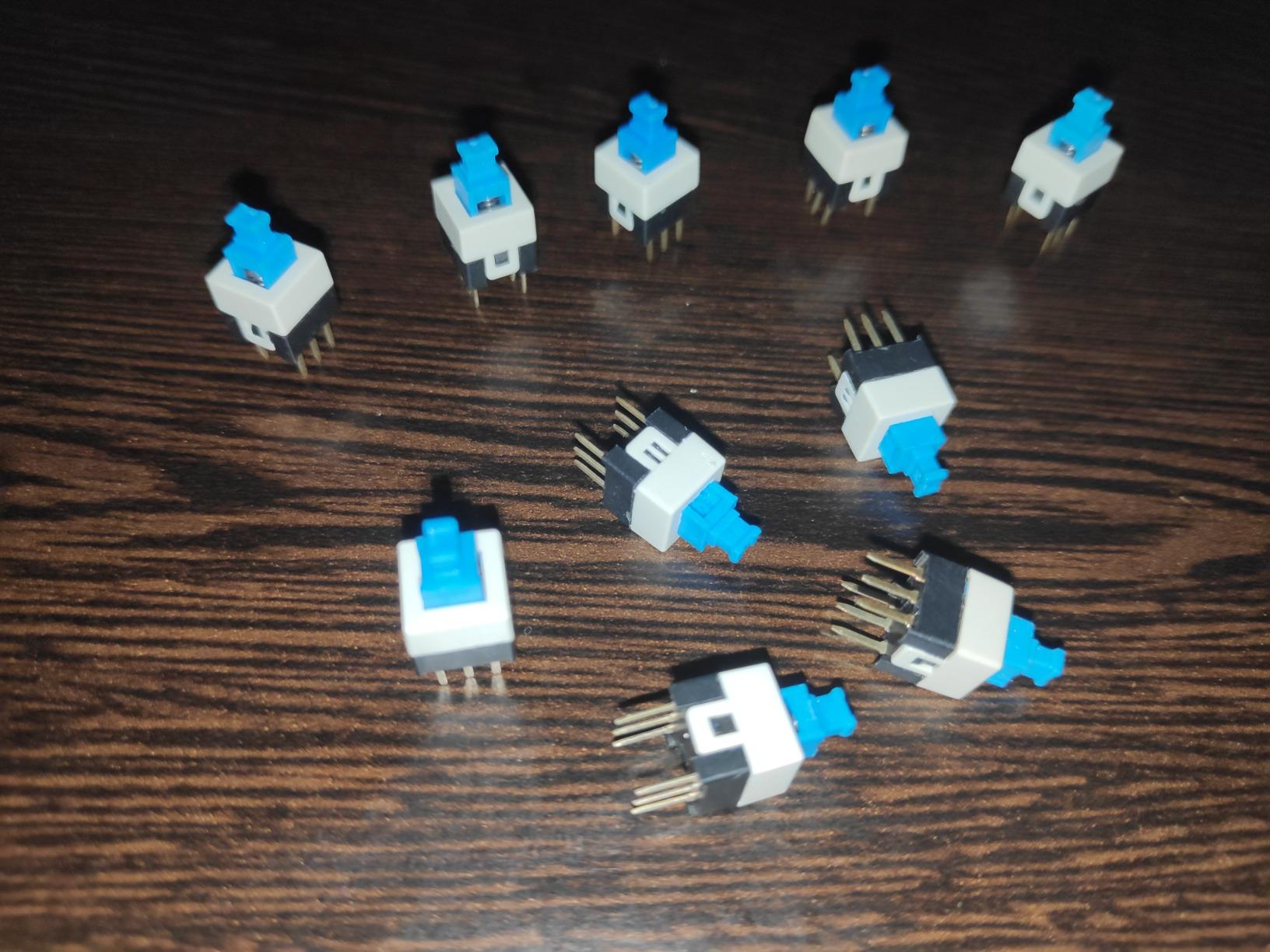 India IoT Kart 10 Pieces Square 8x8 6 Pin DPDT Mini Push Button Self ...