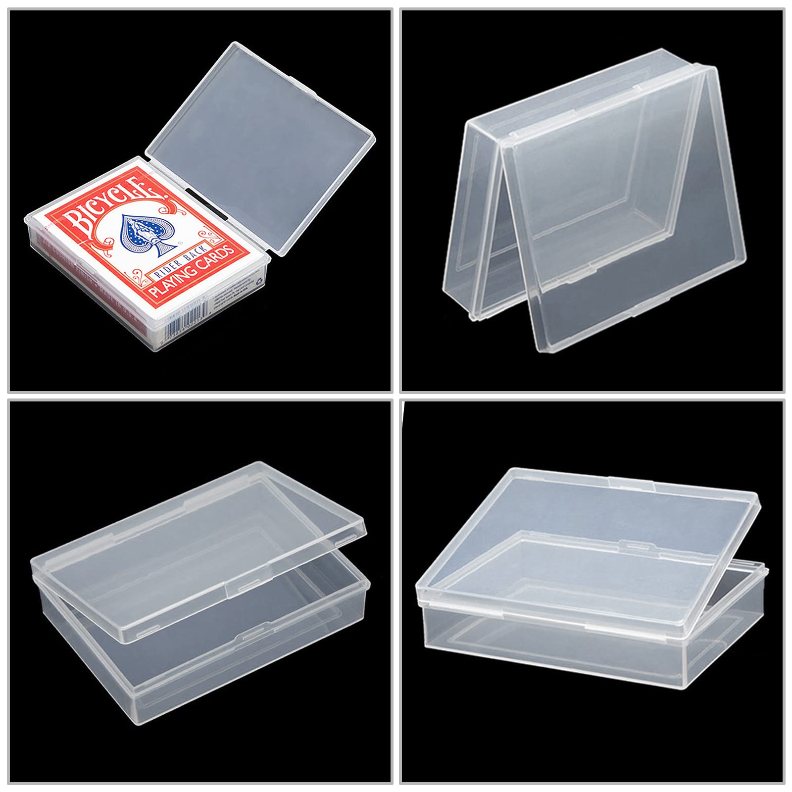 EPCDBBRT 6 Pieces Transparent Rectangular Card Box, Playing Card ...