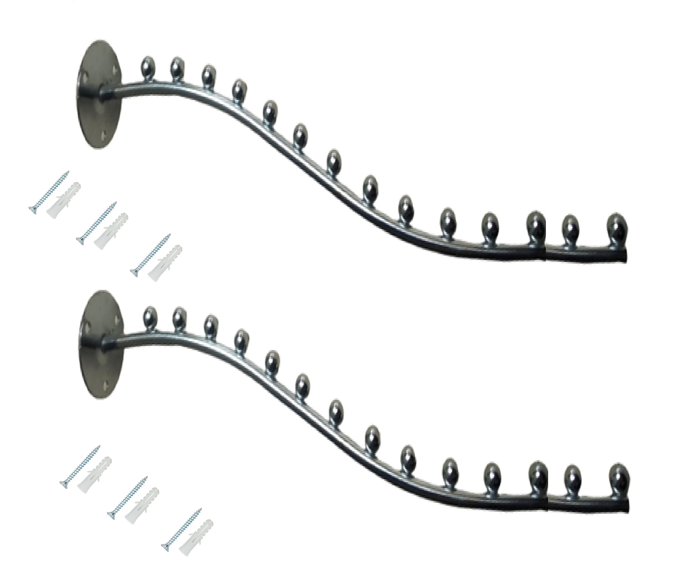 Q1 Beads Steel 2 Pcs 14 Ball Wall Drope Hanger Hooks for Hanging Dried ...