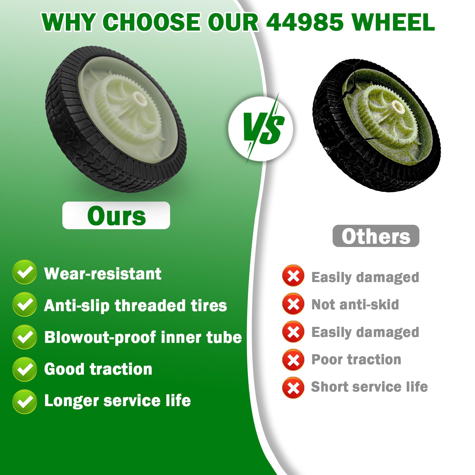 Snapklik.com : 44985 Lawn Sweeper Wheel & Tire Complete Assembly Set ...