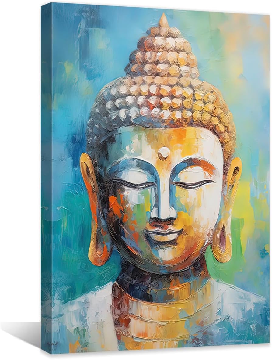 Amazon.com: QIXIANG Zen Buddha Picture Wall Decor Vintage Statue Canvas ...