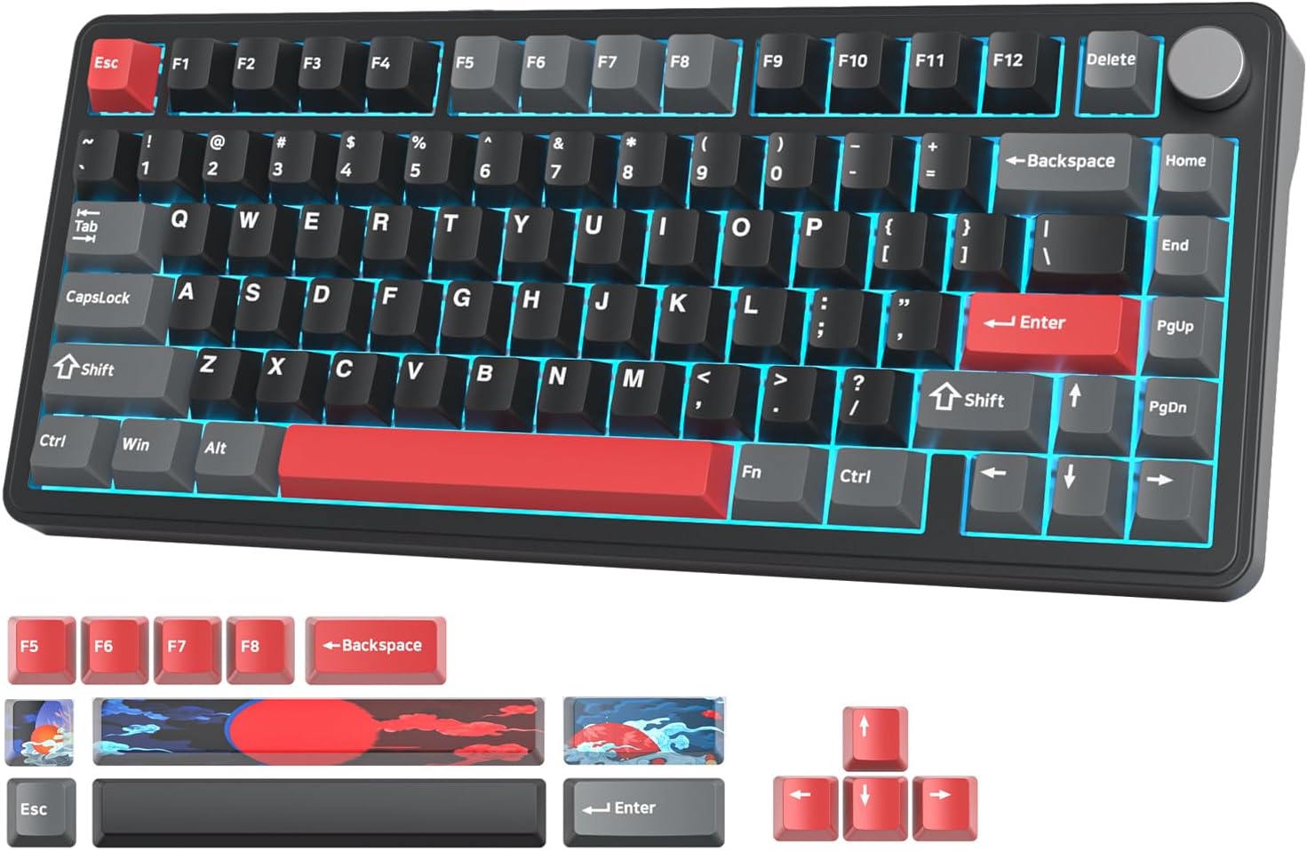 Amazon.com: surmen M75 75% Wireless Creamy Keyboard with Gasket, Pre ...