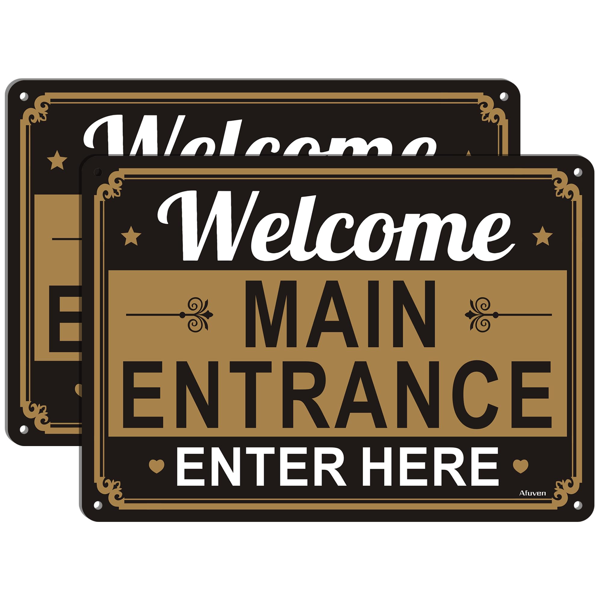 Amazon.com: Welcome Main Entrance Enter Here Signs 14 x 10 Inches ...