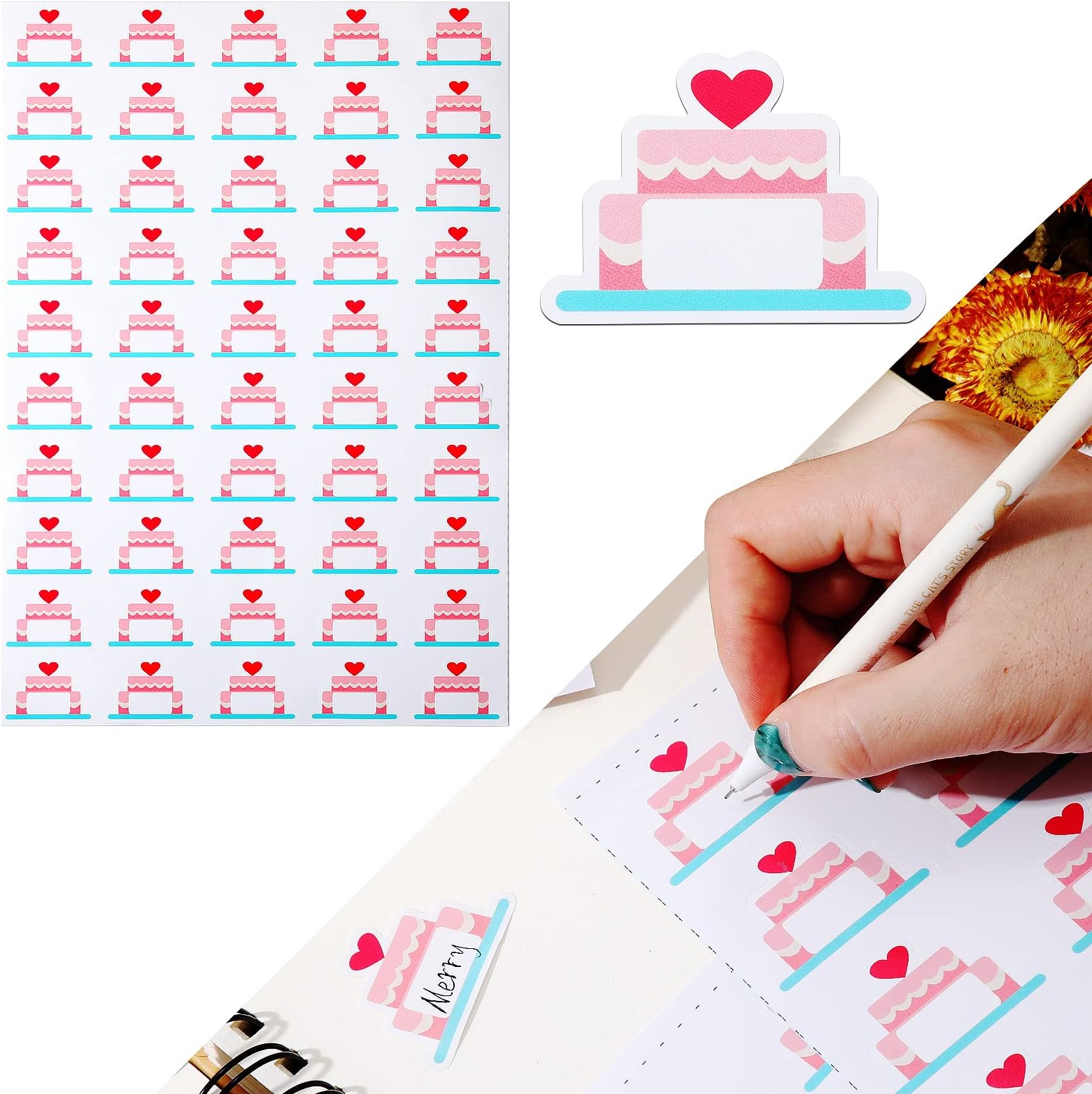 Amazon.com: Cake Planner Stickers, 120 Clear Happy Birthday Cake ...