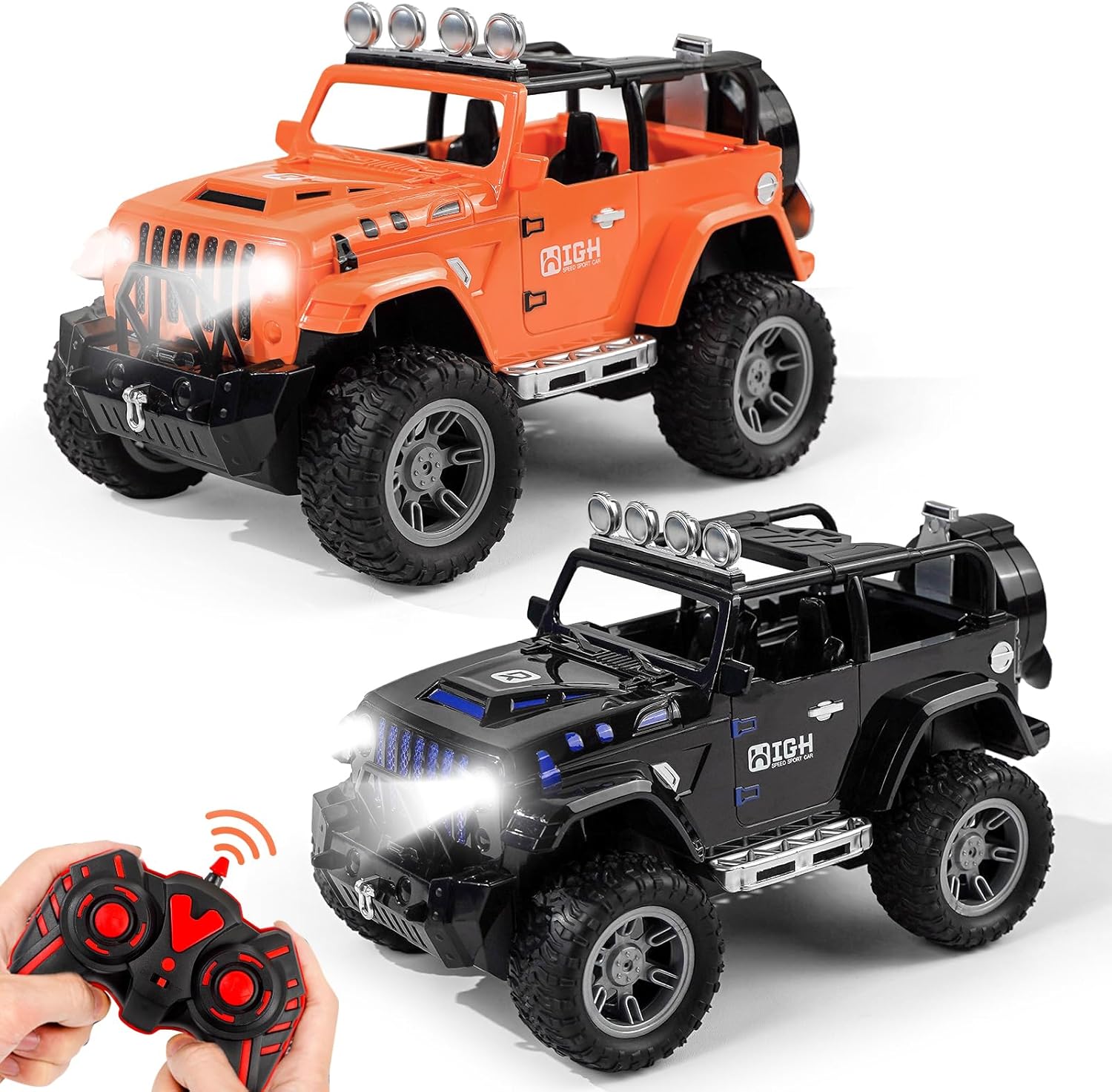 Amazon.com: FUUY Remote Control Jeep Car for Boys with Spray & Music ...