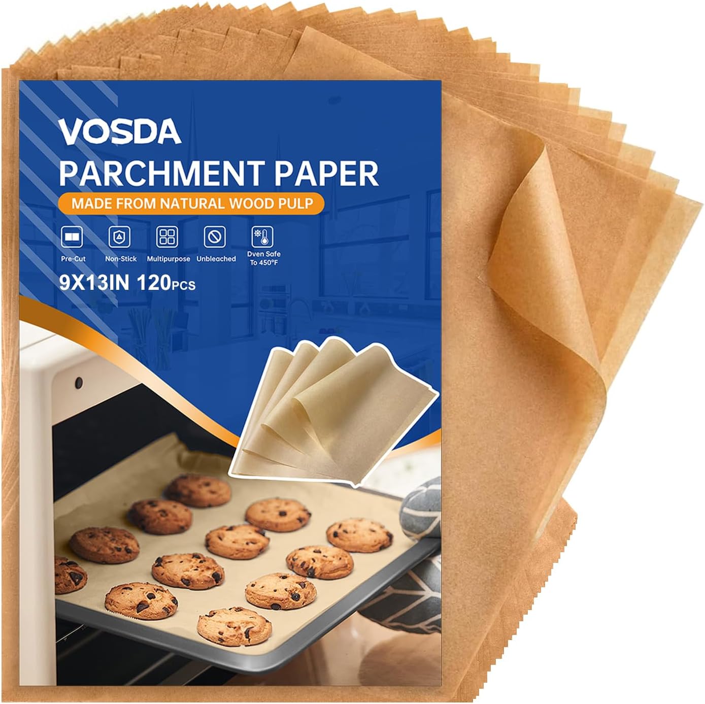 Amazon.com: Geula Pre-Cut Parchment Paper 15"x16.5" (2 Pack - Total 60 ...