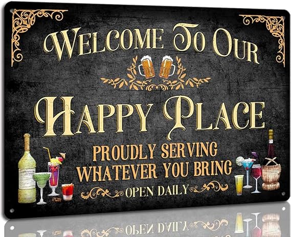 Amazon.com: Retro Bar Metal Signs Proudly Serving Whatever You Bring ...