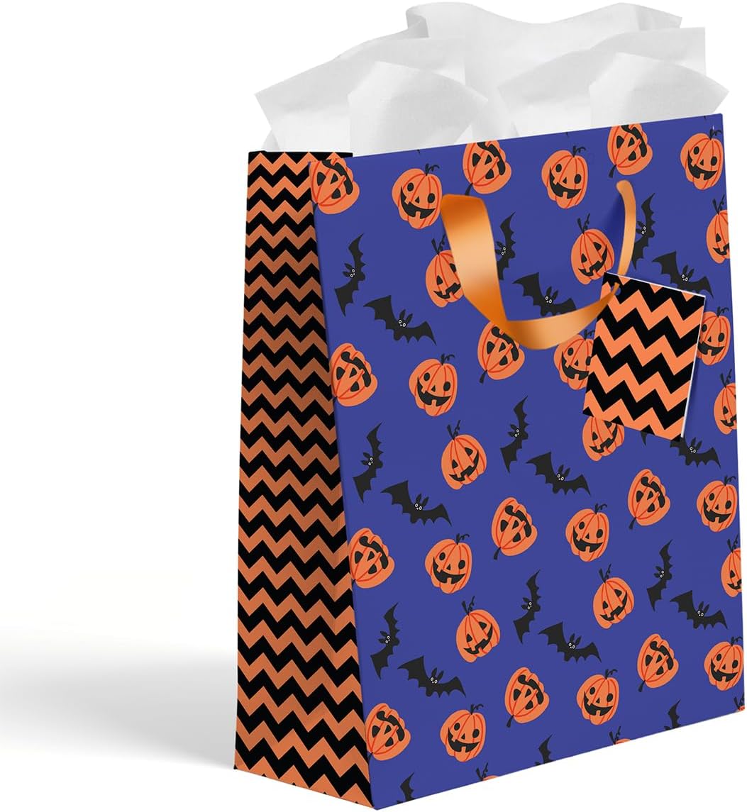 Amazon.com: Designer Greetings 12-Pack Large Halloween Giftbags – Bats ...