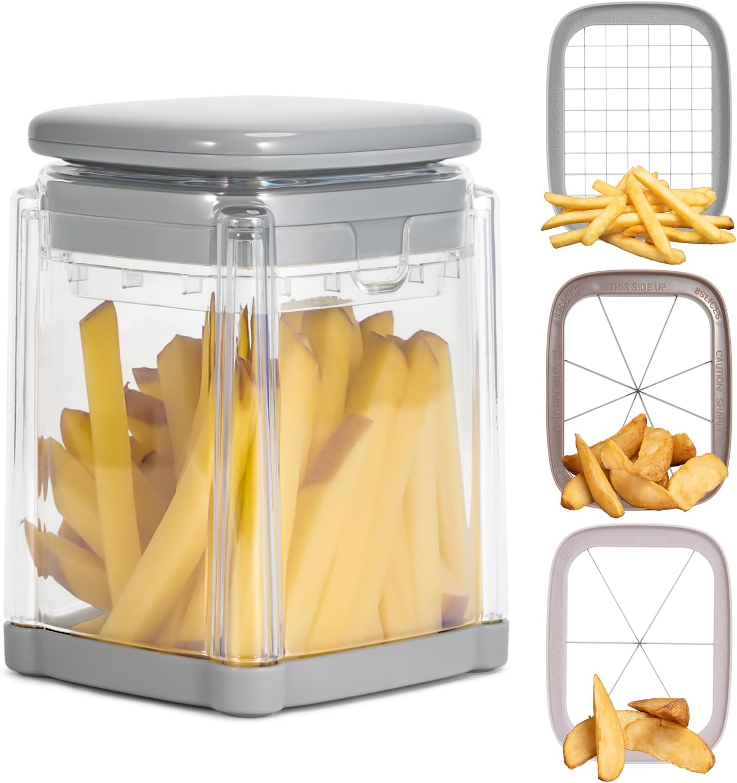 Amazon.com: French Fry Cutter, Potato Cutter with 4 Stainless Steel ...