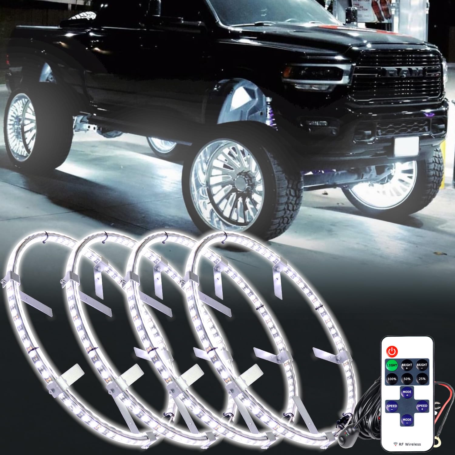 Amazon.com: Viswiker 4PCS 17" Super Bright Double Row White Wheel ...