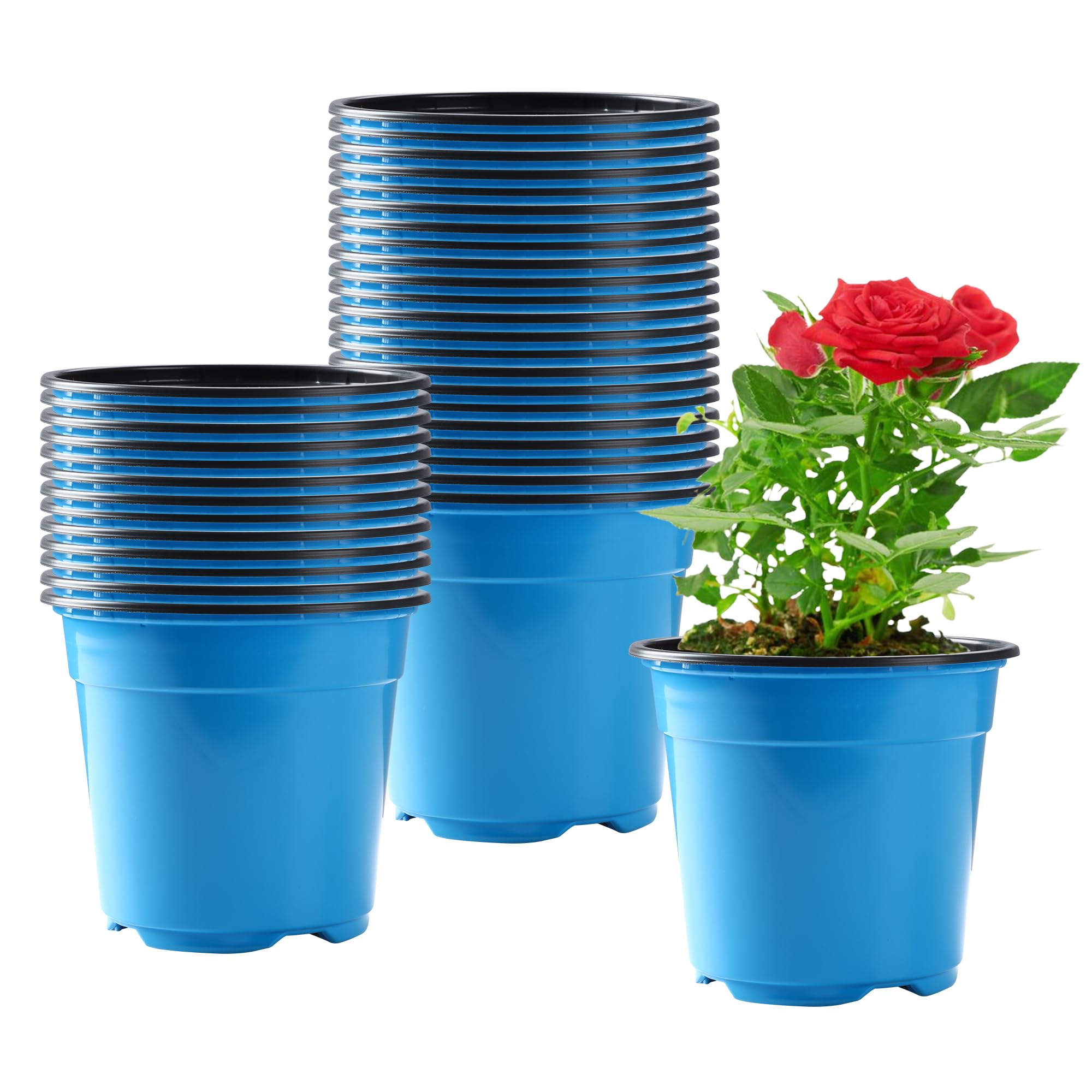 Amazon.com: Oubest 36 Packs 6 Inch Nursery Pots for Plants with ...