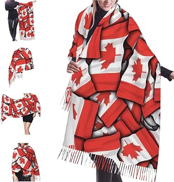 RLDOBOFE Scarf for Women Lightweight Soft Scarves Canadian flag Shawl ...