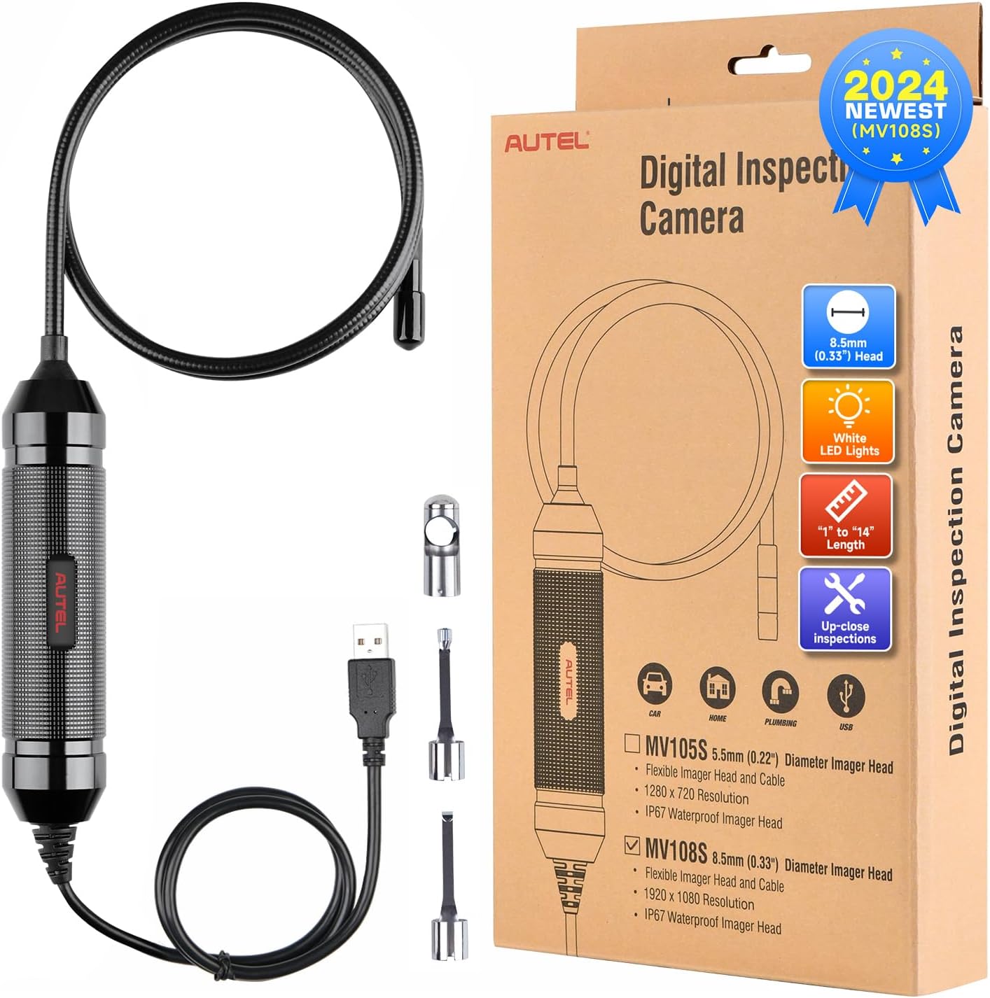 Amazon.com: Autel MV108 MaxiVideo Digital Inspection Camera Video Scope ...